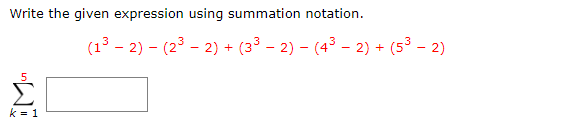 Solved Write the given expression as a single summation in | Chegg.com