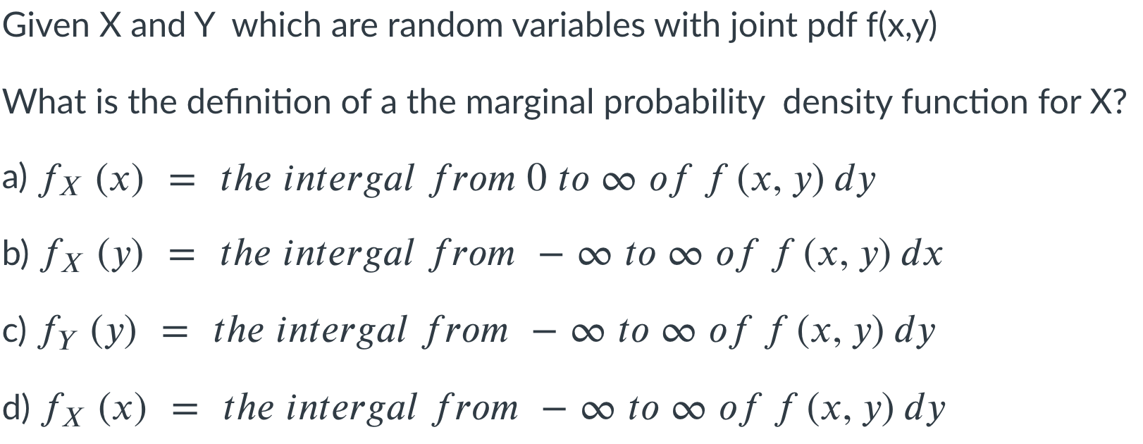 Solved Given X and Y which are random variables with joint | Chegg.com