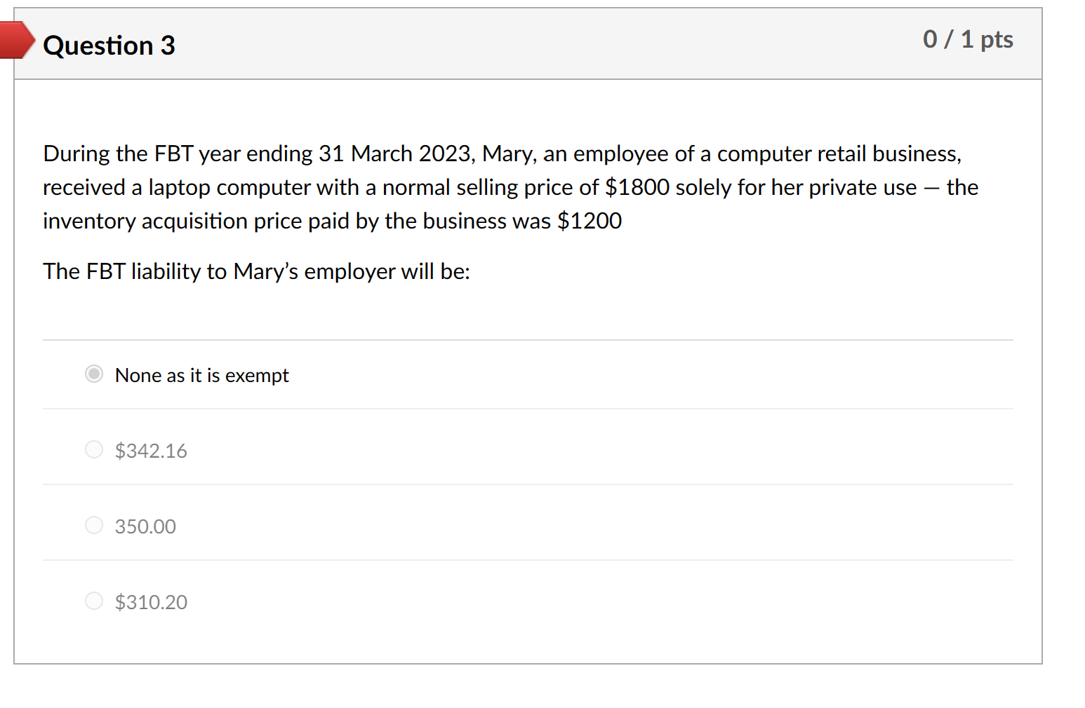 Solved During the FBT year ending 31 March 2023, Mary, an | Chegg.com