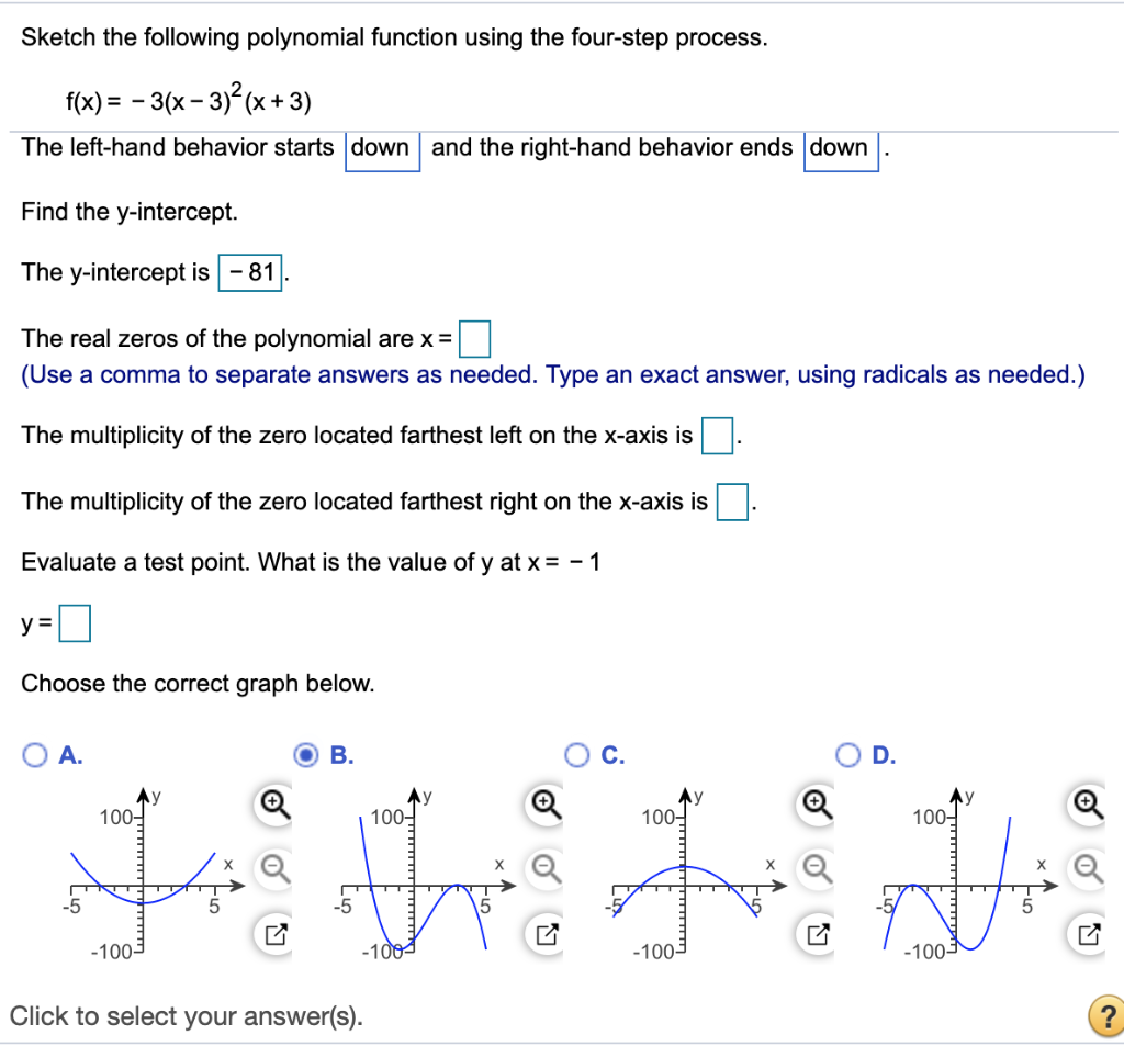 Solved Sketch the following polynomial function using the | Chegg.com