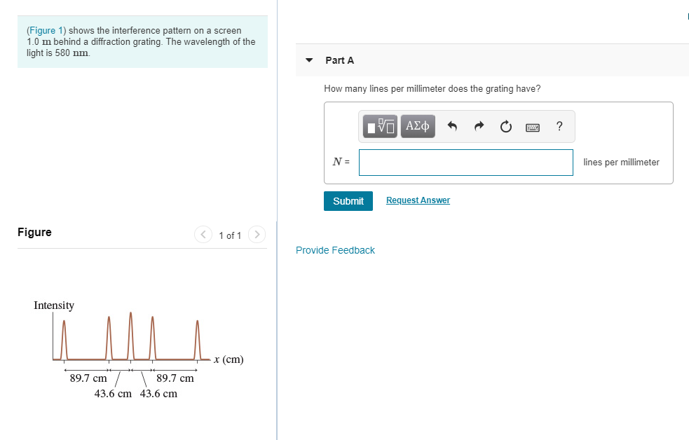 Solved (Figure 1) shows the interference pattern on a screen | Chegg.com