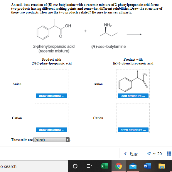 Solved An acid-base reaction of (R)-sec-butylamine with a | Chegg.com