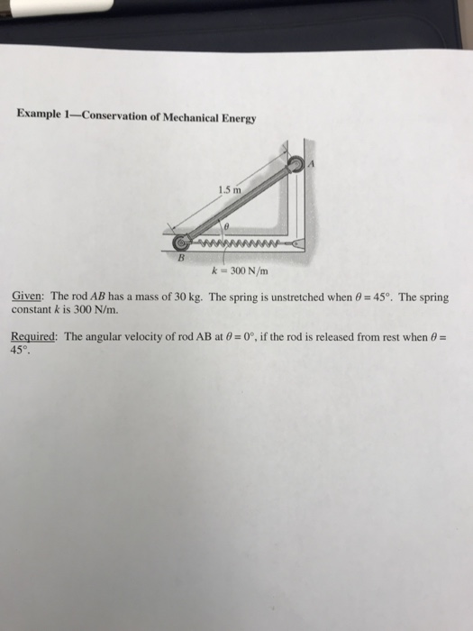 Solved Example 1-Conservation of Mechanical Energy 1.5 m k | Chegg.com