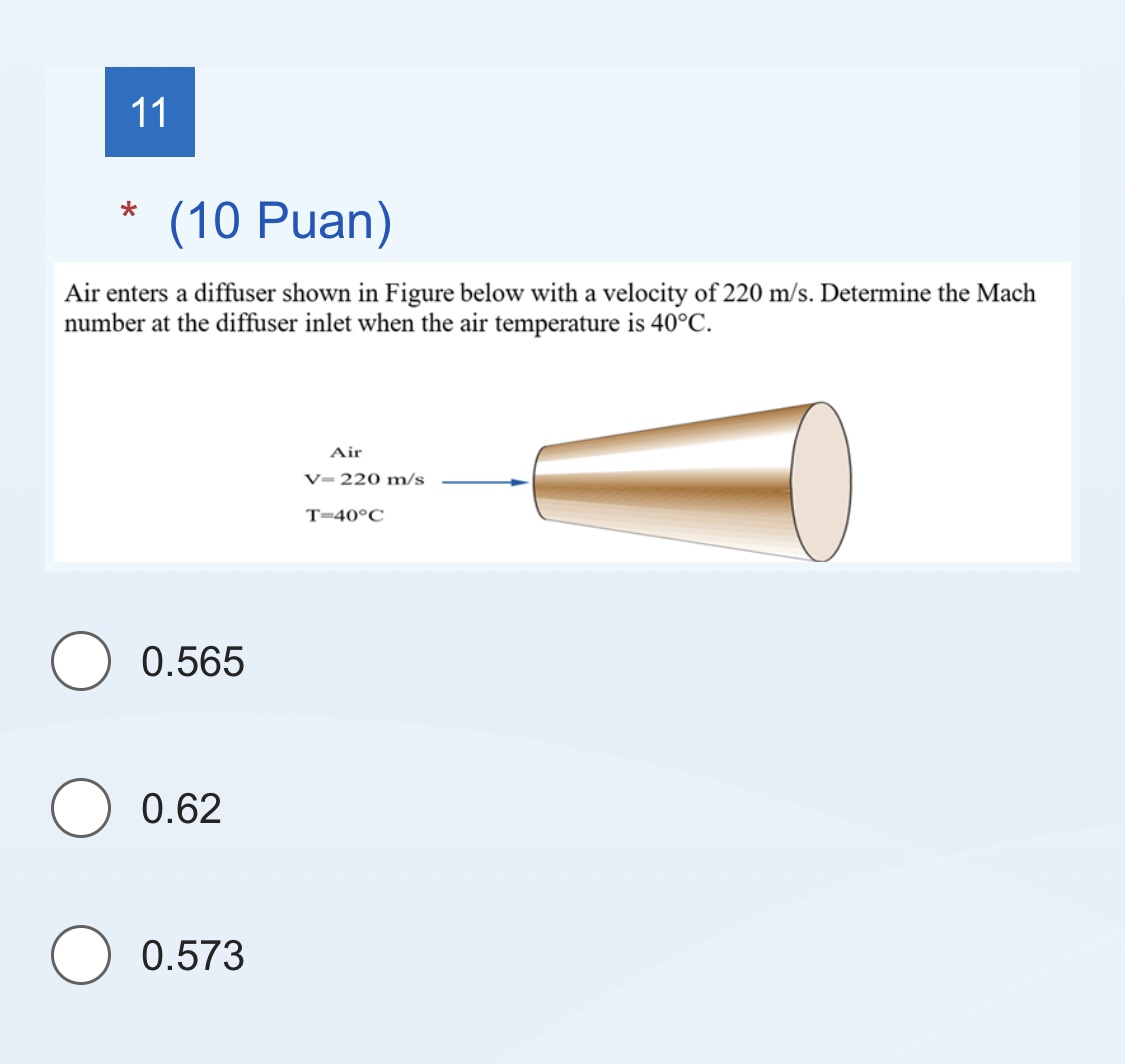 Solved Air enters a diffuser shown in Figure below with a | Chegg.com