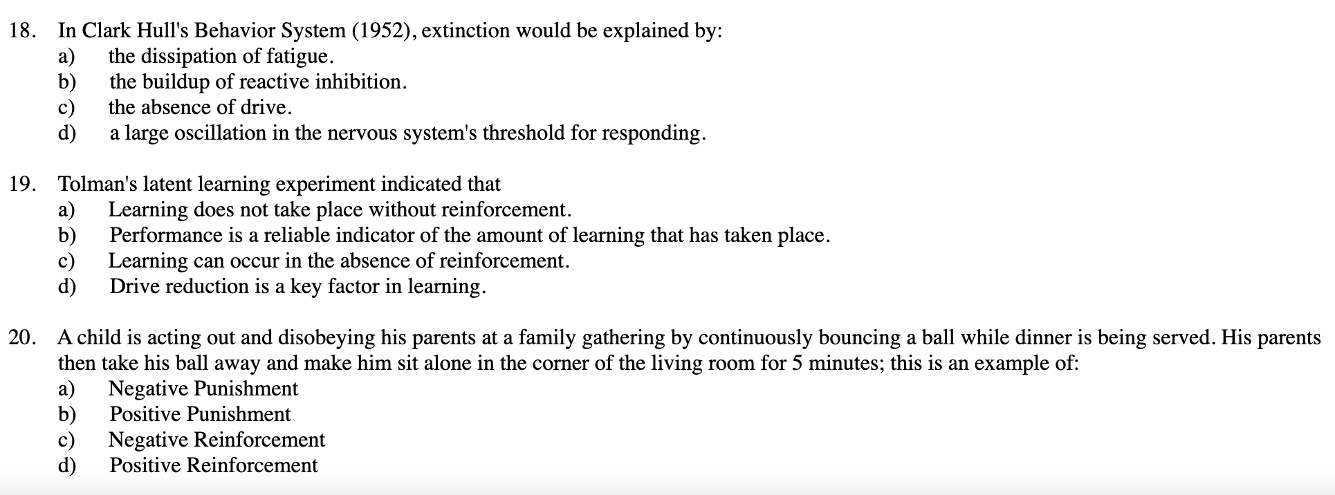 Solved 18. In Clark Hull's Behavior System (1952), | Chegg.com