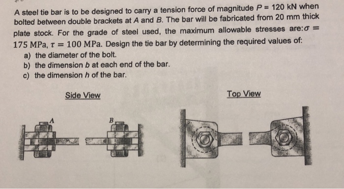Solved A steel tie bar is to be designed to carry a tension | Chegg.com