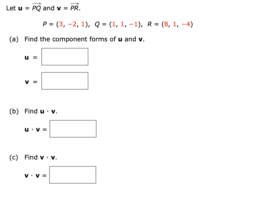 Solved Let u=vec(PQ) ﻿and | Chegg.com