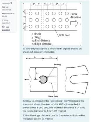 Solved 2 PPPP oooooo Force -Оооооо direction Picth Bolt bole | Chegg.com