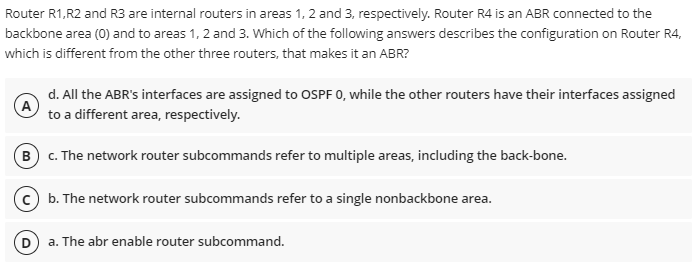 Solved Router R1,R2 and R3 are internal routers in areas 1, | Chegg.com