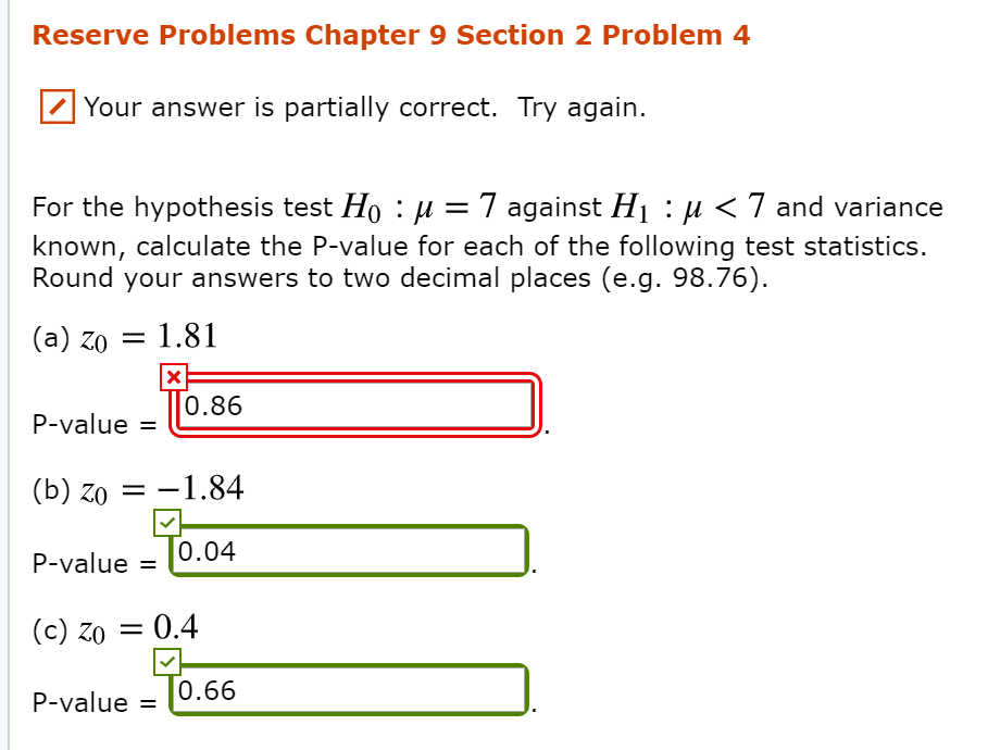 Solved Reserve Problems Chapter 9 Section 2 Problem 3 Your | Chegg.com