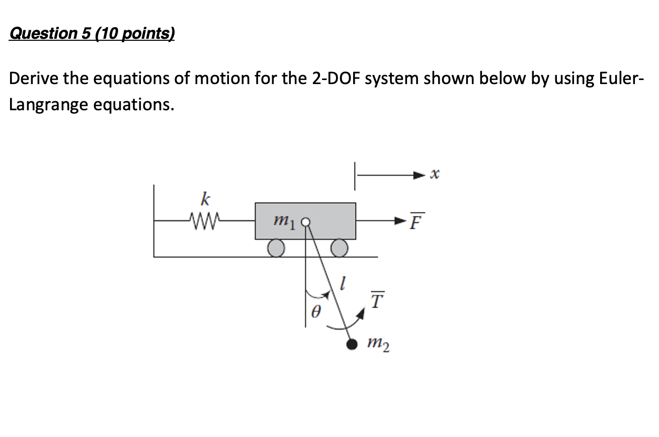 Solved Question 5 (10 ﻿points)Derive the equations of motion | Chegg.com