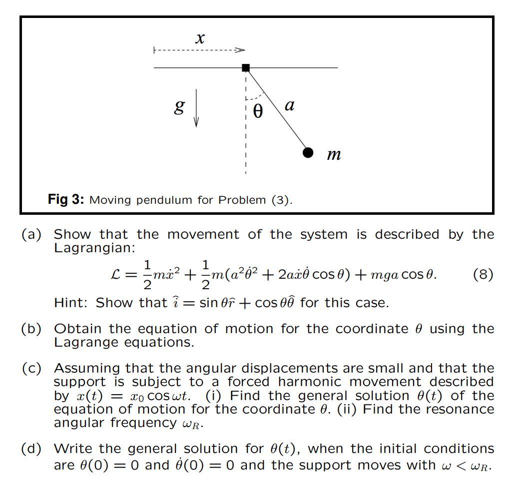 (4 marks) A simple pendulum consists of a particle of | Chegg.com