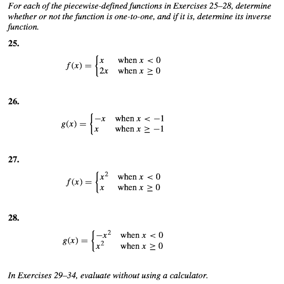Solved For each of the piecewise-defined functions in | Chegg.com