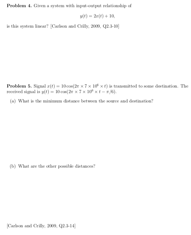 Solved Problem 4. Given a system with input-output | Chegg.com