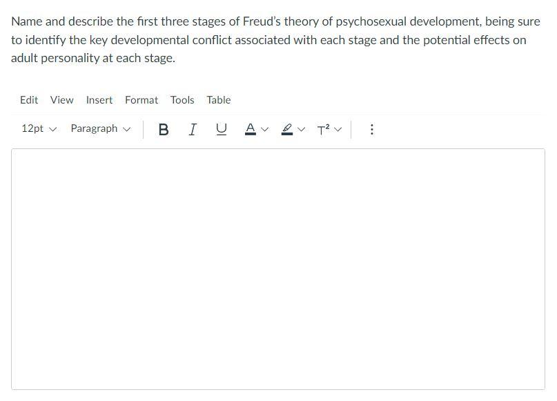 Solved Name and describe the first three stages of Freud's | Chegg.com