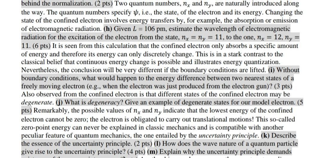 Solved = behind the normalization. (2 pts) Two quantum | Chegg.com