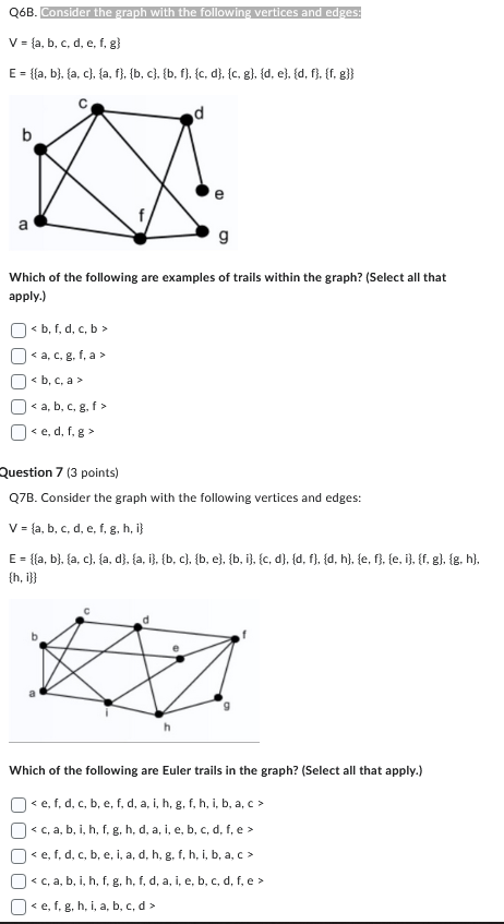 Solved Q6B. Consider the graph with the following vertices | Chegg.com