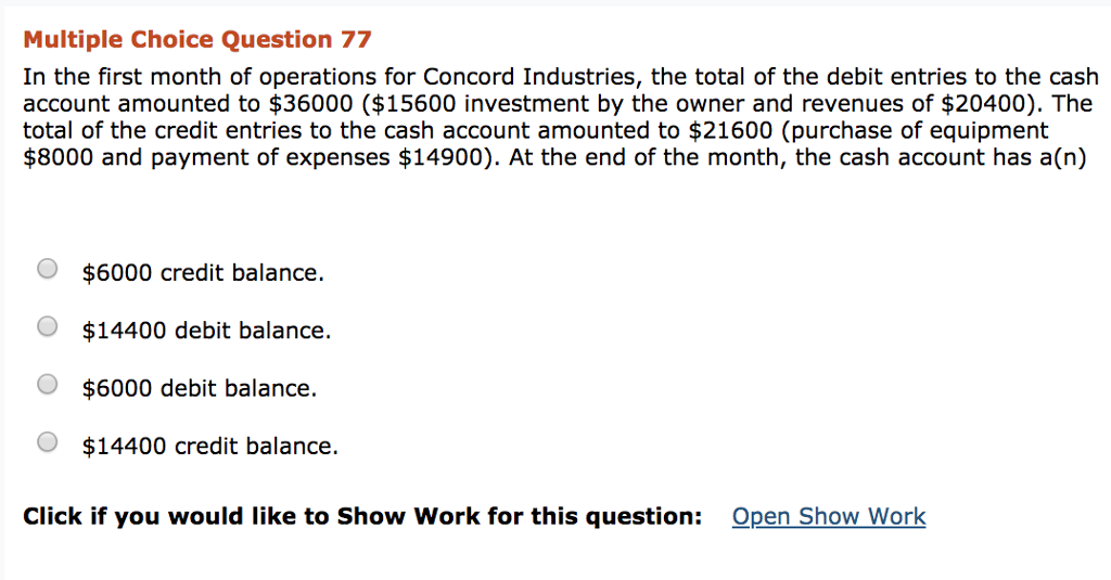 Solved Multiple Choice Question 77 In the first month of | Chegg.com