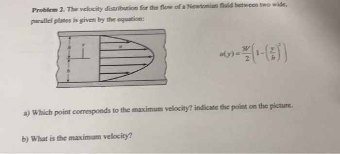 Solved Problem 2. The velocity distribution for the flow of | Chegg.com