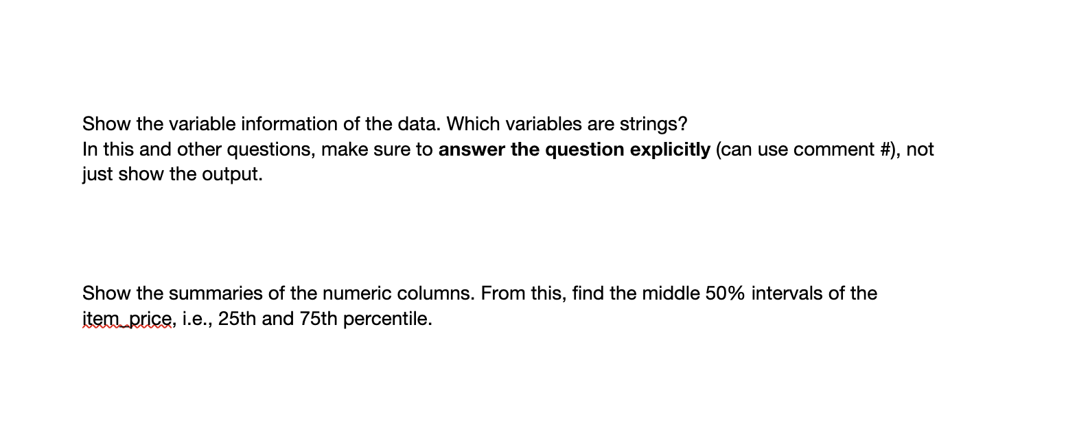 Show The Variable Information Of The Data Which