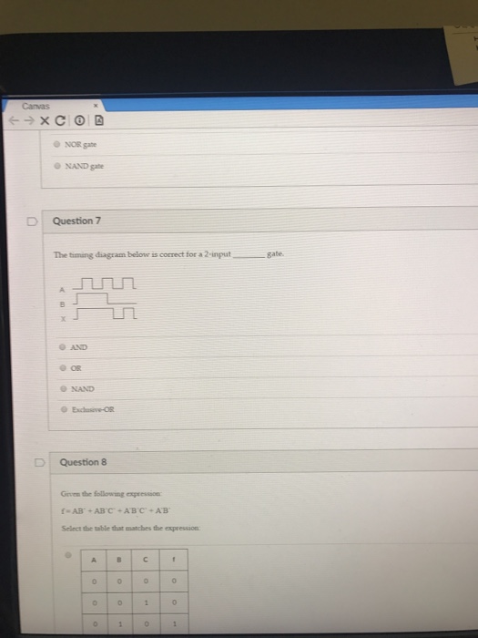 Solved The timing diagram below is correct for 2 input | Chegg.com
