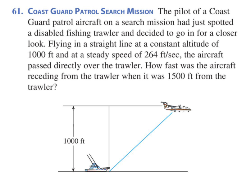 Solved a 61. COAST GUARD PATROL SEARCH Mission The pilot of | Chegg.com