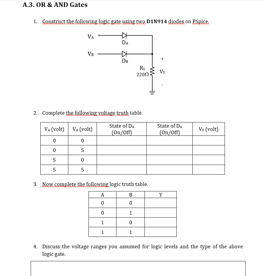 Solved A.3. OR & AND Gates 1. Construct the following logic | Chegg.com