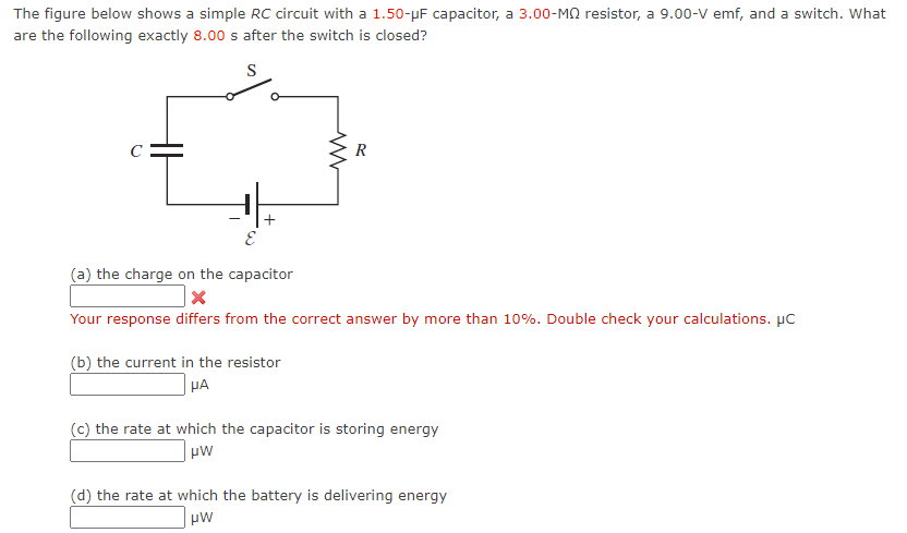 The figure below shows a simple RC circuit with a | Chegg.com
