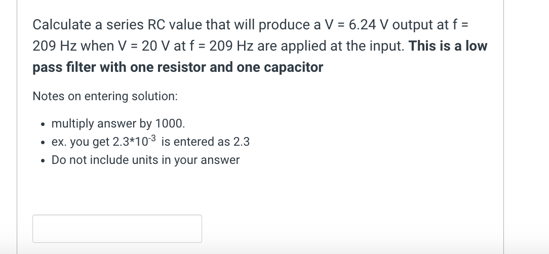 Solved Calculate a series RC ﻿value that will produce | Chegg.com