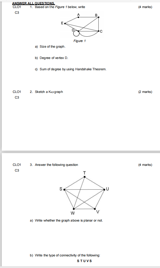 Solved ANSWER ALL QUESTIONS. CLO1 1. Based on the Figure 1 | Chegg.com