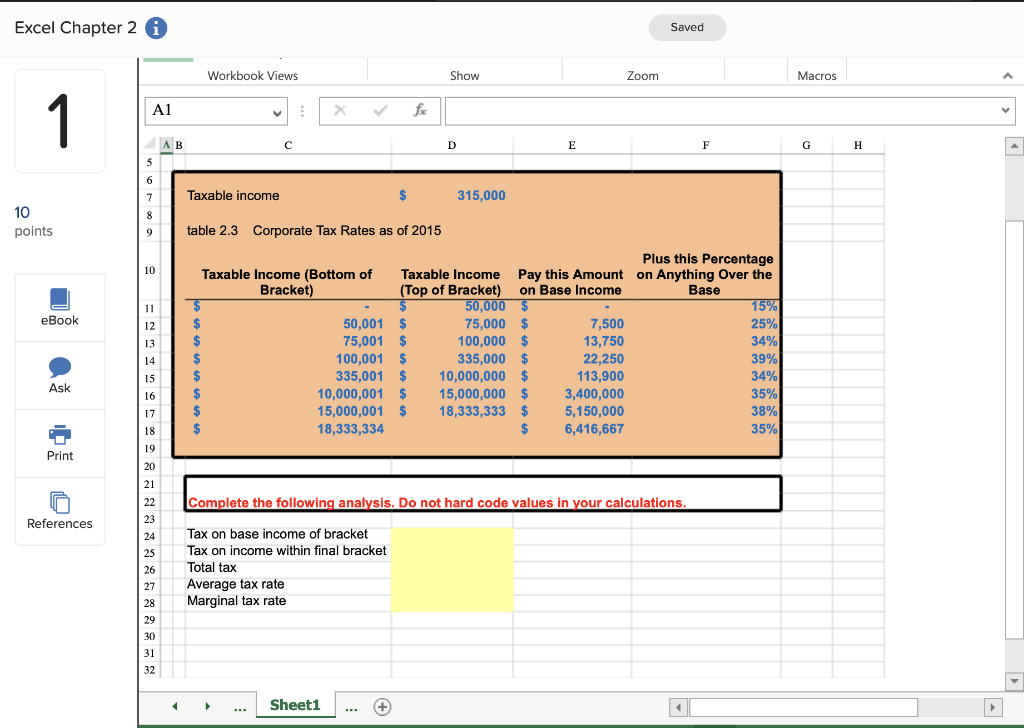 I need formulas for Tax on base income of | Chegg.com