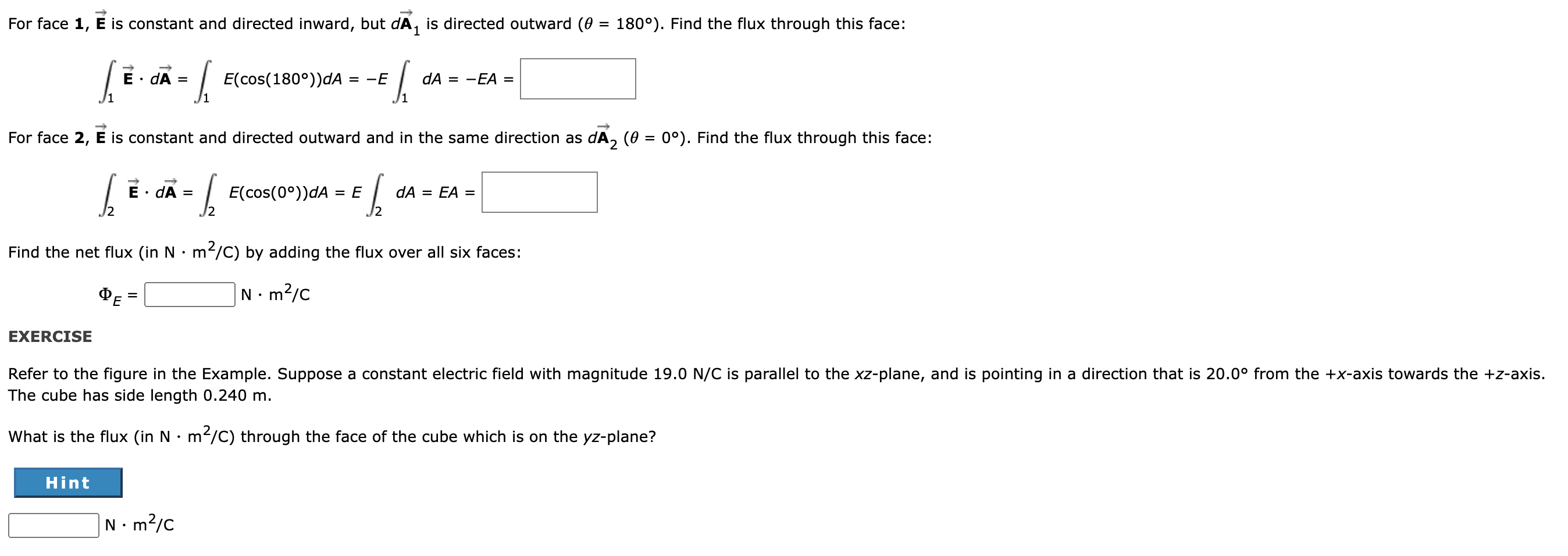 Solved Flux Through A Cube Consider a uniform electric field | Chegg.com
