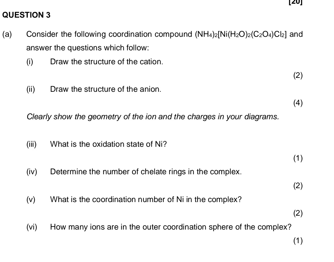 Solved QUESTION 3(a) ﻿Consider the following coordination | Chegg.com