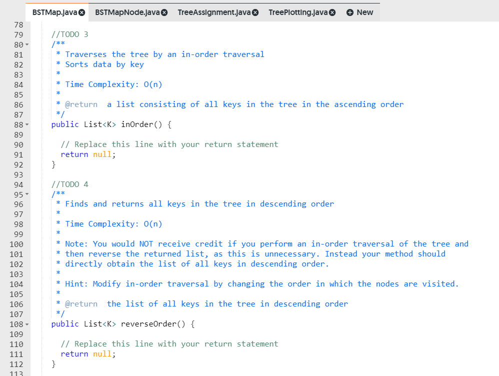 In this assignment you are to implement BST, a | Chegg.com