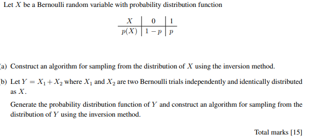 Let X be a Bernoulli random variable with probability | Chegg.com