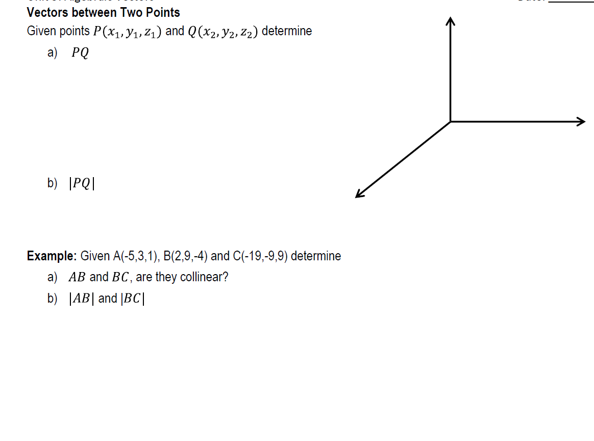 Solved Vectors between Two Points Given points P(x1, 91,21) | Chegg.com