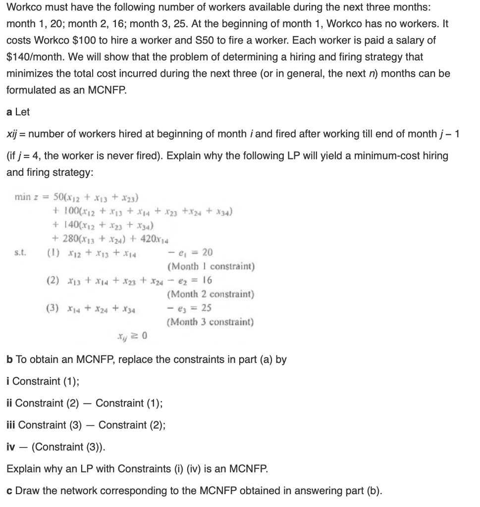 Solved Workco must have the following number of workers | Chegg.com