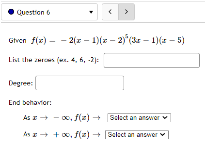 Solved Describe the end behavior (long run behavior) of | Chegg.com