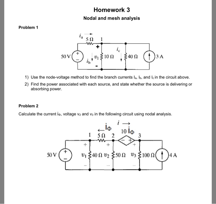 Solved Homework 3 Nodal and mesh analysis Problem 1 a511 1 | Chegg.com