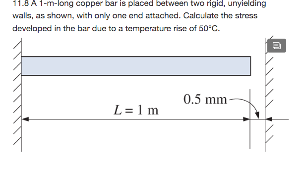 Solved 11.8 A 1-m-long copper bar is placed between two | Chegg.com