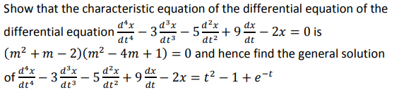 Solved Show that the characteristic equation of the | Chegg.com