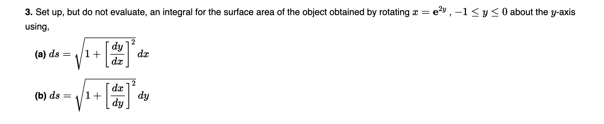 Solved 3. Set up, but do not evaluate, an integral for the | Chegg.com Solved 3. Set up, but do not evaluate, an integral for the | Chegg.com