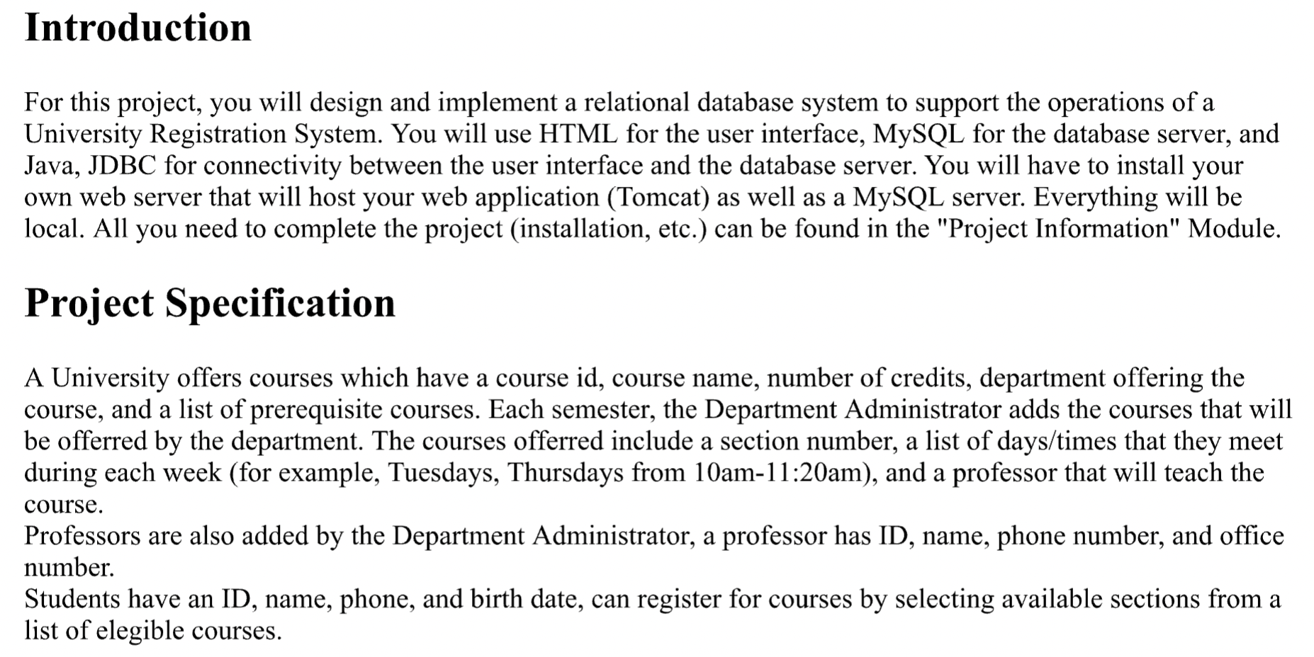 Solved For this project, you will design and implement a | Chegg.com