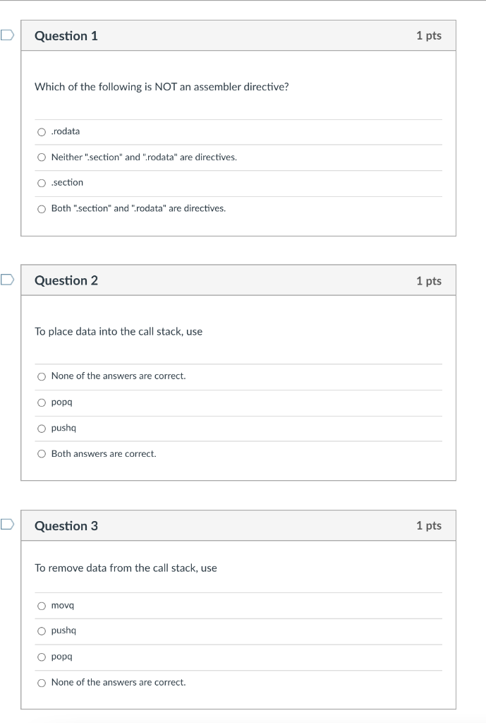 Solved D Question 1 1 pts Which of the following is NOT an | Chegg.com
