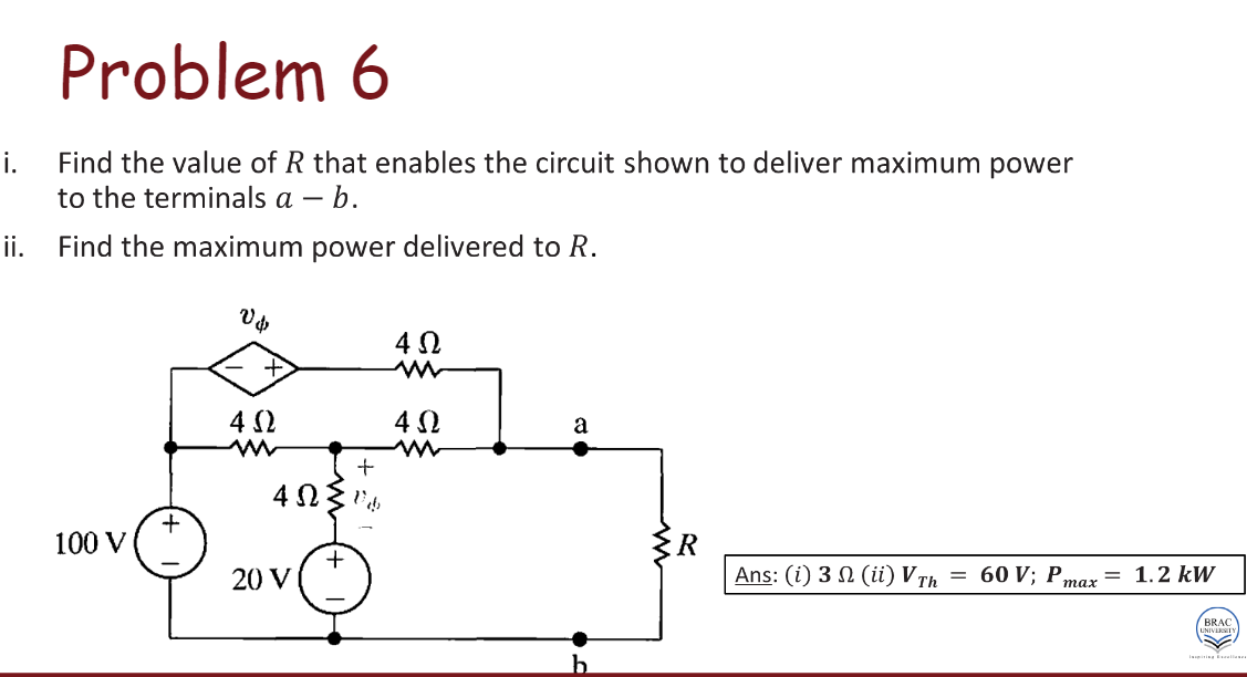 Solved Find the value of R that enables the circuit shown to | Chegg.com