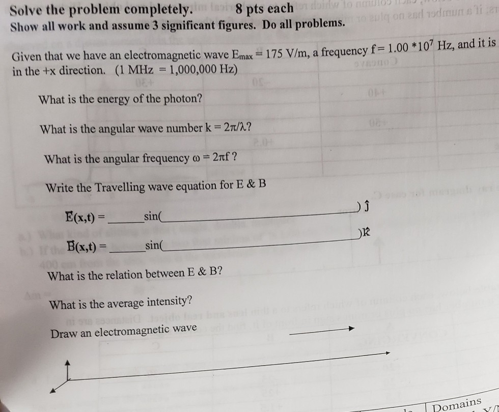 Solved Solve the problem completely. 8 pts each Show all | Chegg.com
