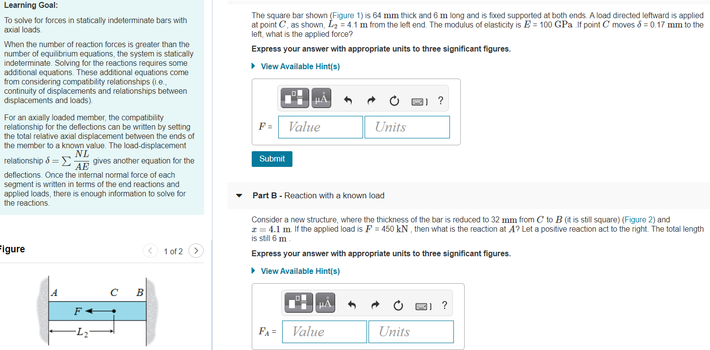 Solved Learning Goal: To solve for forces in statically | Chegg.com