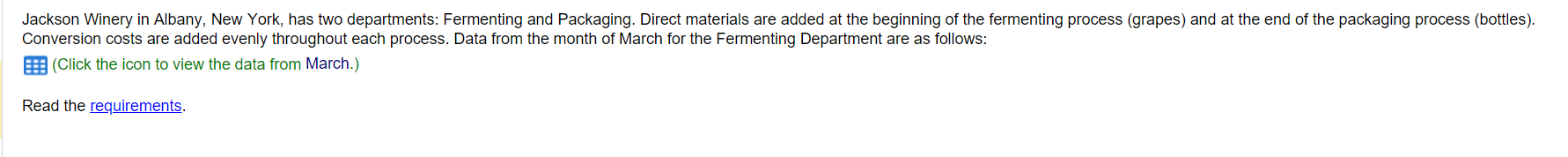Solved Fermenting Department Equivalent Unit Computation | Chegg.com