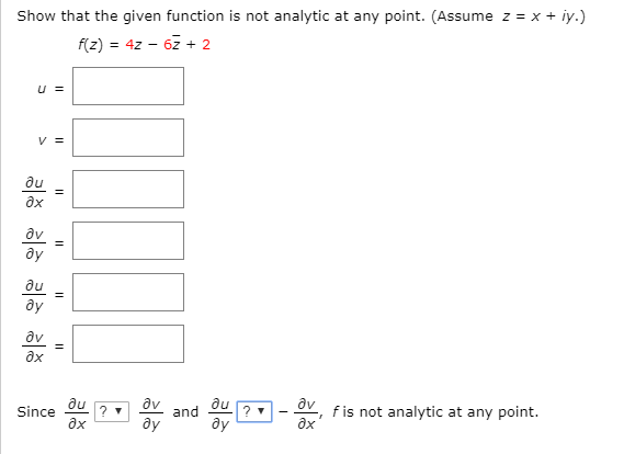 Solved Show that the given function is not analytic at any | Chegg.com
