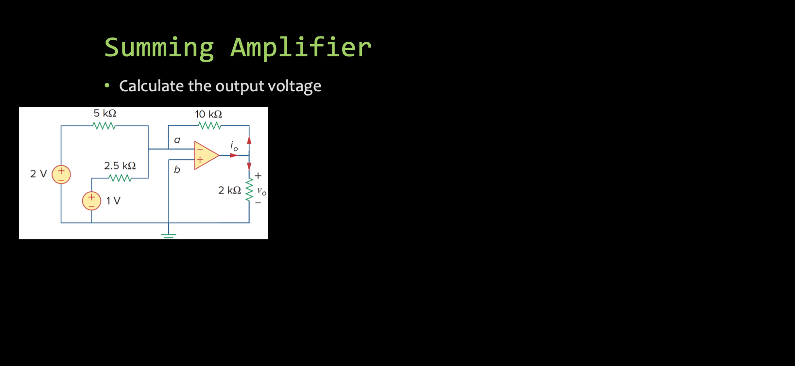 Solved PLEASE CLEARLY EXPLAIN YOUR STEPS: Summing Amplifier: | Chegg.com